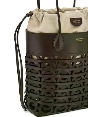 FERRAGAMO Medium Gancini Tote Bag - Brown