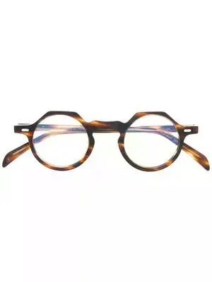 LESCA Yoga Round Frame Glasses - Brown