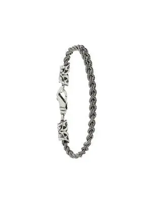 Emanuele Bicocchi Sterling Chain Plait Bracelet - Silver