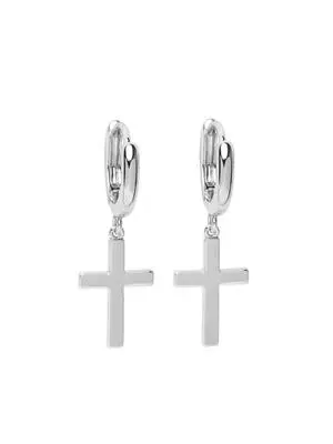 NIALAYA JEWELRY Cross Dangling Earrings - Silver
