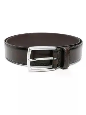 BOSS Logo-engraved Buckle Leather Belt - Brown