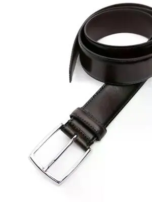 BOSS Logo-engraved Buckle Leather Belt