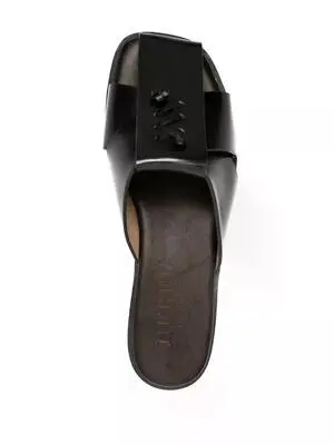 Hereu Corema Leather Mules - Black