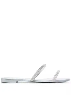 GIUSEPPE ZANOTTI Crystal-embellished Leather Sandals - Silver