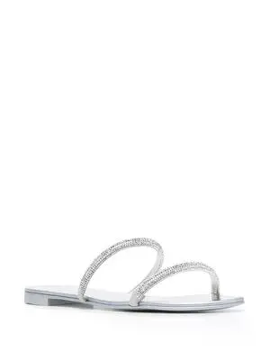 GIUSEPPE ZANOTTI Crystal-embellished Leather Sandals - Silver