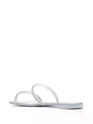GIUSEPPE ZANOTTI Crystal-embellished Leather Sandals - Silver