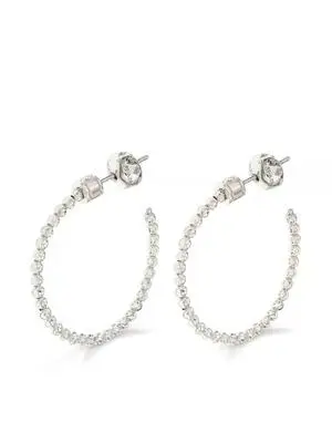 OFFICINA BERNARDI 18kt White Gold Diamond Hoop Earrings - Silver