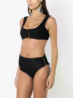 AMIR SLAMA Hardware-detailing Textured Bikini