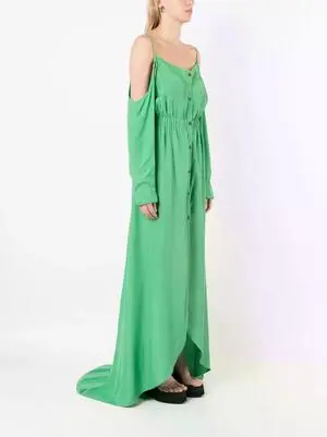 AMIR SLAMA Cold-shoulder Floor-length Dress
