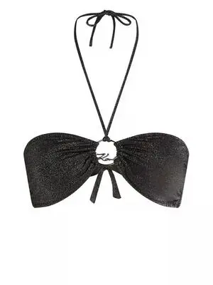 Karl Lagerfeld Halter Bikini Top - Black