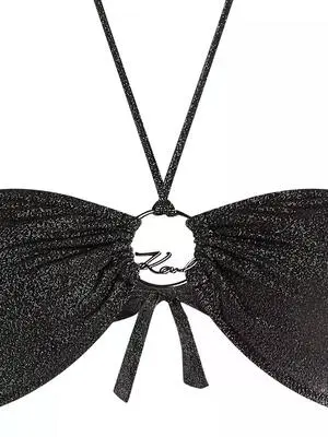 Karl Lagerfeld Halter Bikini Top - Black