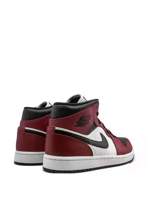 JORDAN Air 1 Mid Chicago Black Toe Sneakers - Red