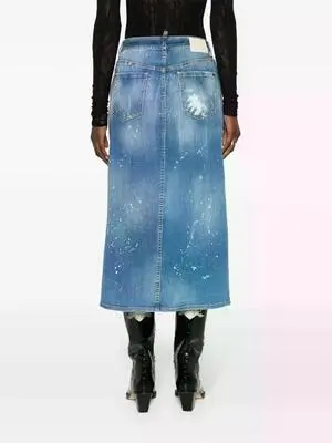 Dsquared2 Distressed-effect Denim Midi Skirt