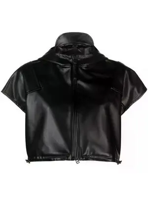 Issey Miyake Straight Seams Hooded Cropped Jacket