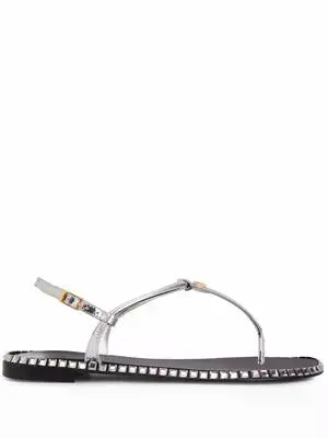 GIUSEPPE ZANOTTI Bellatriks Leather Sandals - Silver