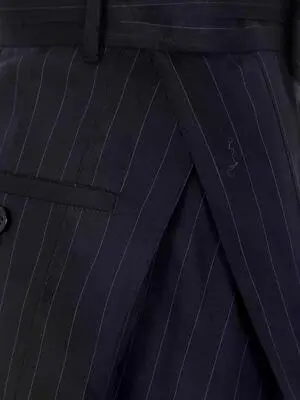Sacai Pinstriped Midi Skirt