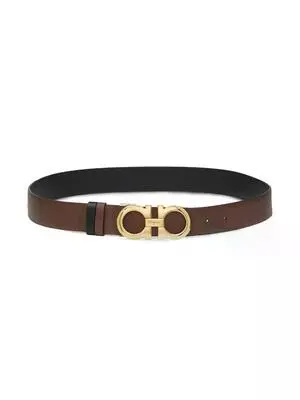 FERRAGAMO Reversible Gancini Belt - Brown