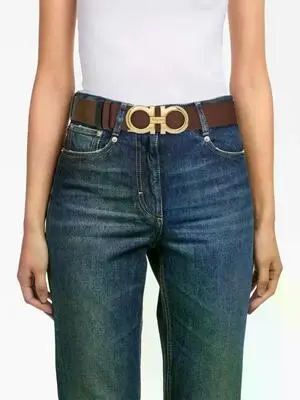 FERRAGAMO Reversible Gancini Belt - Brown