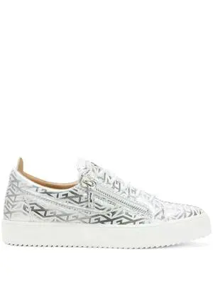 GIUSEPPE ZANOTTI Gail Monogram Sneakers - Silver