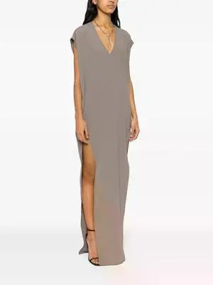 Rick Owens V-neck Crepe Maxi Dress