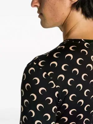 MARINE SERRE Regenerated Crescent Moon Print Second Skin Top - Black
