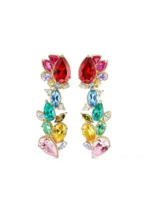 ANABELA CHAN 18k Yellow Gold Garden Of Eden Multi-stone Drop Earrings - Red