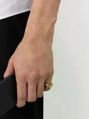 SHAUN LEANE Hook Chain Ring - Gold