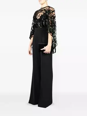 Elie Saab Embroidered Cape Detail Jumpsuit
