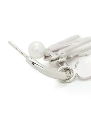Sunnei Metal Letter Earrings - Silver