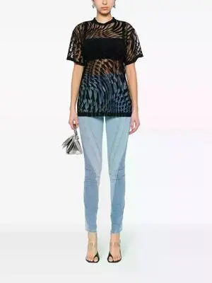 MUGLER Flocked-print T-shirt