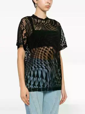 MUGLER Flocked-print T-shirt