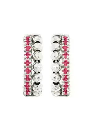 OFFICINA BERNARDI 18kt White Gold Moon Eden Ruby Earrings - Silver