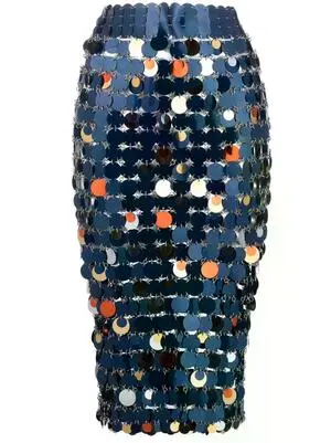 Rabanne Paillette-chainmail Pencil Midi Skirt