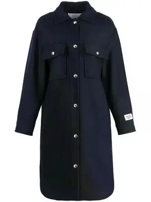 Maison Kitsuné Wool Coat - Blue