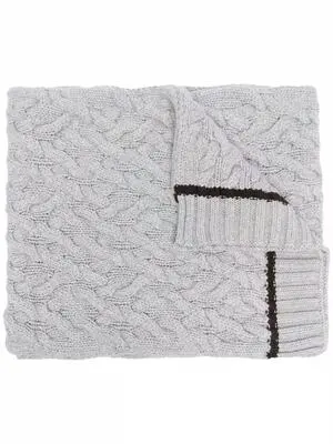 Malo Cable-knit Scarf - Grey