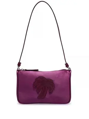 Palm Angels Palm-motif Satin Shoulder Bag - Purple
