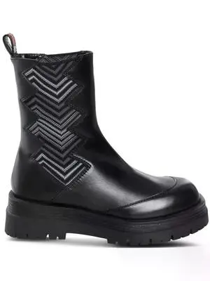 Missoni Embroidered Design Calf Leather Boots
