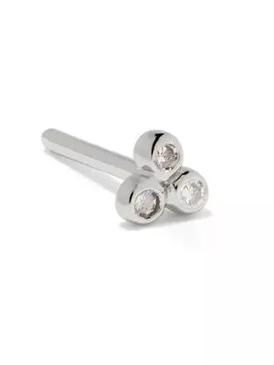 MARIA BLACK 14kt White Gold Triad Diamond Stud Earring - Silver