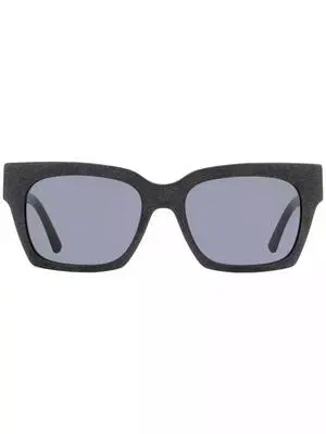 JIMMY CHOO Rectangular-frame Sunglasses - Black