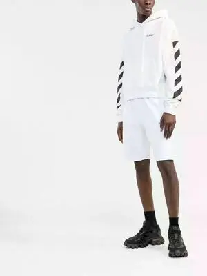 Off-White Diag-stripe Cotton Hoodie - White
