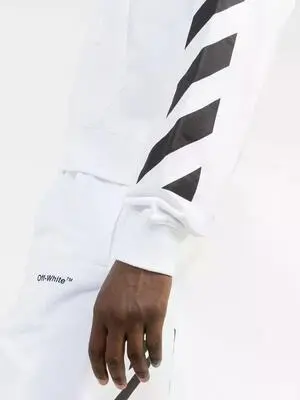 Off-White Diag-stripe Cotton Hoodie - White