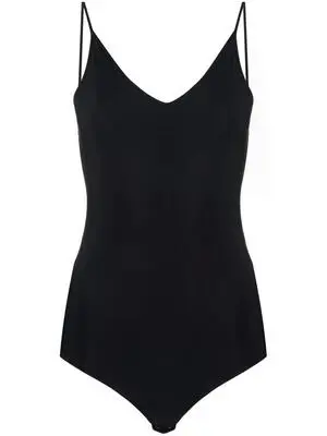 JIL SANDER V-neck Stretch Bodysuit - Black