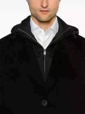 Herno Virgin Wool Blend Hooded Coat