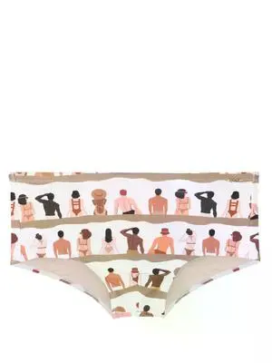 AMIR SLAMA Graphic-print Swim Shorts - Neutrals