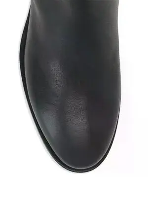 Santoni Knee-high Buckled Leather Boots - Black