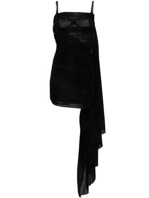 MUGLER Open-back Draped Minidress