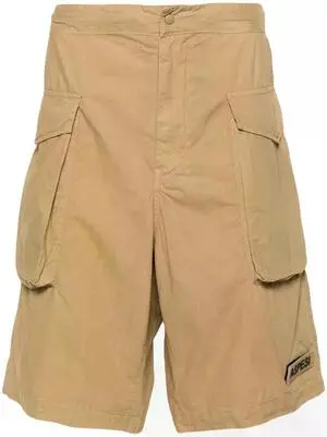 Aspesi Logo-patch Cotton Cargo Shorts - Neutrals