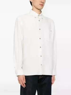 A.p.c. Logo-embroidered Organic Cotton Shirt