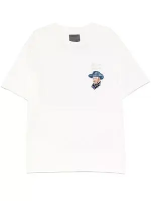 MUSIUM DIV. Logo-embroidered T-shirt - Neutrals