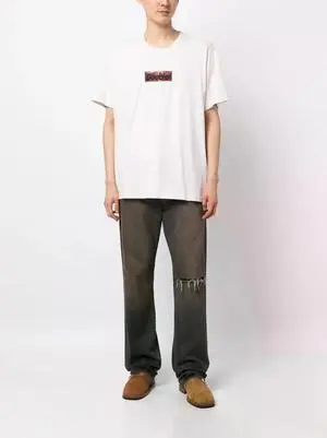 DOUBLET Logo-patch Cotton T-shirt - Neutrals